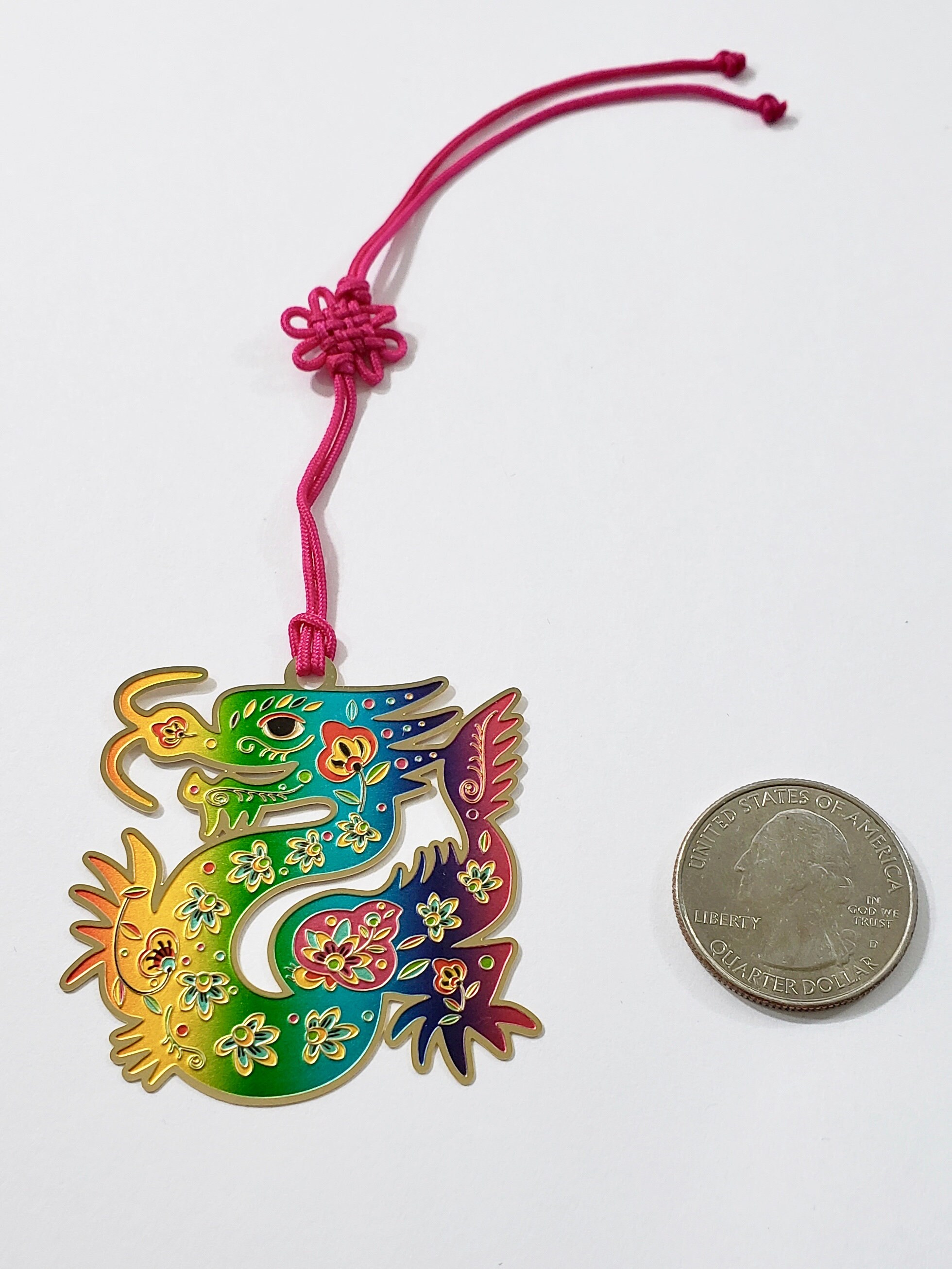 Chinese Dragon Zodiac Gold-Plated Bookmark String Color | Etsy