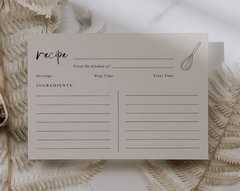Modern Recipe Cards - Etsy