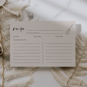 Modern Recipe Card Template Editable Recipe Cards for Recipe | Etsy