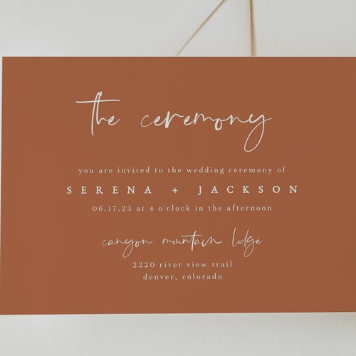 Desert Boho Wedding Ceremony Insert Card Template Printable - Etsy