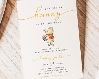 Our Little Hunny Winnie the Pooh Baby Shower Invite - Etsy