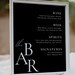 Modern Black Bar Menu Template | Elegant Wedding Drink Sign | Classic ...