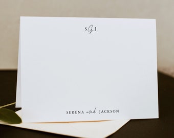 Monogram Notecards Template - Etsy