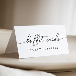 Minimalist Buffet Card Template | Modern Wedding Buffet Cards ...