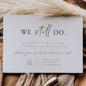Vow Renewal Invitation Template — We Still Do Invitation — Wedding ...