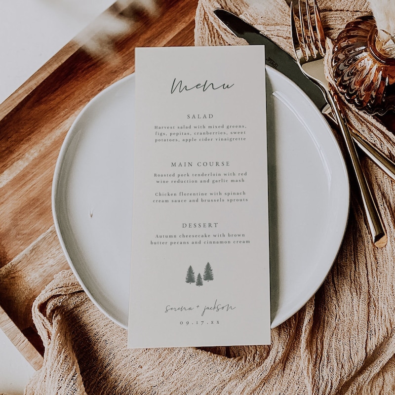 Rustic Tree Menus - Etsy