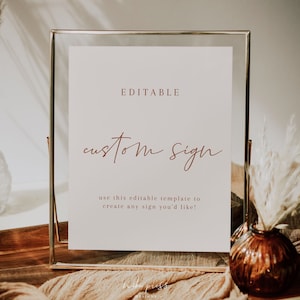Rust Custom Wedding Sign Template | Desert Wedding Sign 8x10 ...