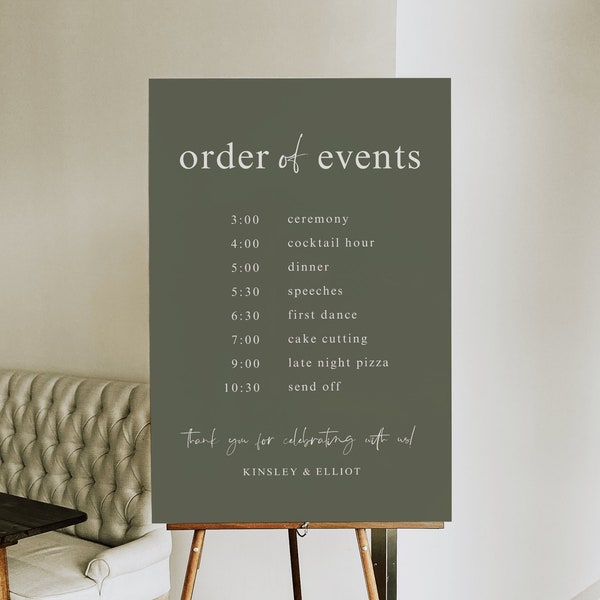 Order of Events - Etsy