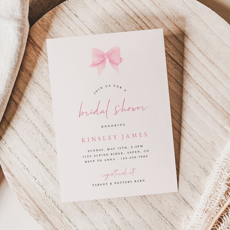 Pink Bow Bridal Shower - Etsy