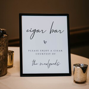 Cigar Bar Wedding Sign Template Printable Wedding Cigar Sign Minimalist ...