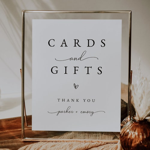 Modern Wedding Cards and Gifts Sign Template Printable Cards - Etsy