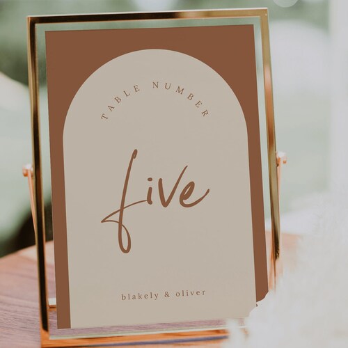 Arched Minimalist Table Numbers Template Boho Arch Wedding - Etsy