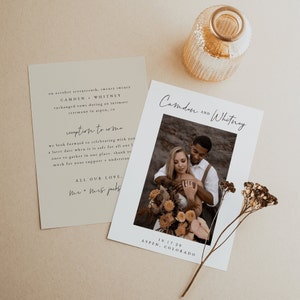 Elopement Reception Invitation With Photo Template | Editable Elopement ...