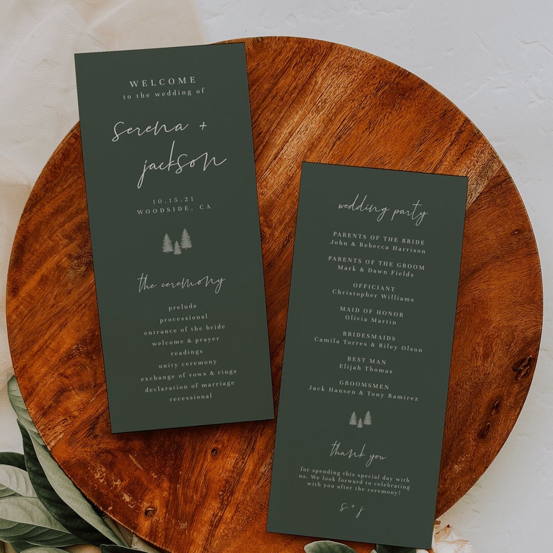 Rustic Wedding Program - Etsy