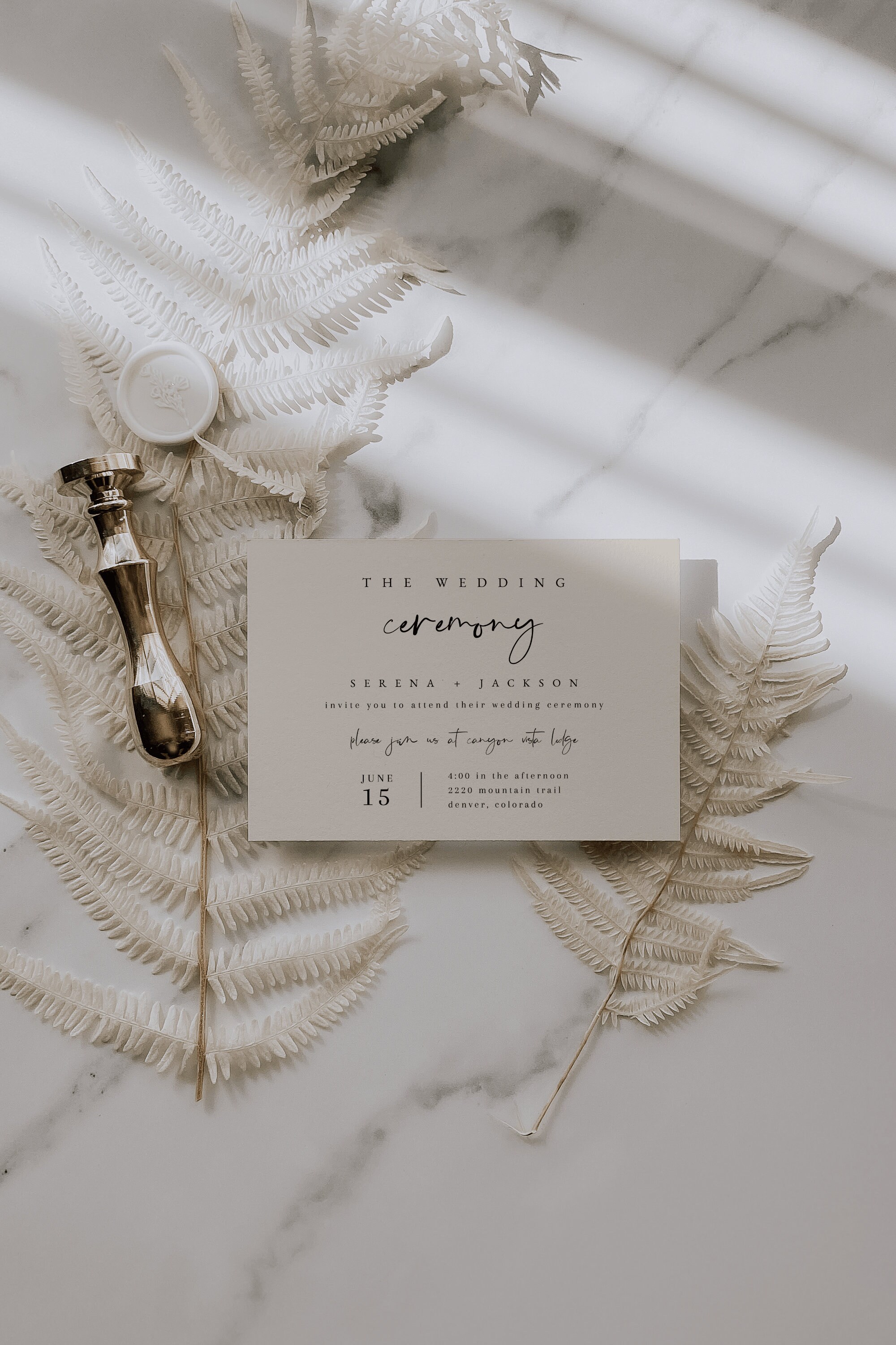 Minimalist Boho Wedding Ceremony Insert Card Template - Etsy