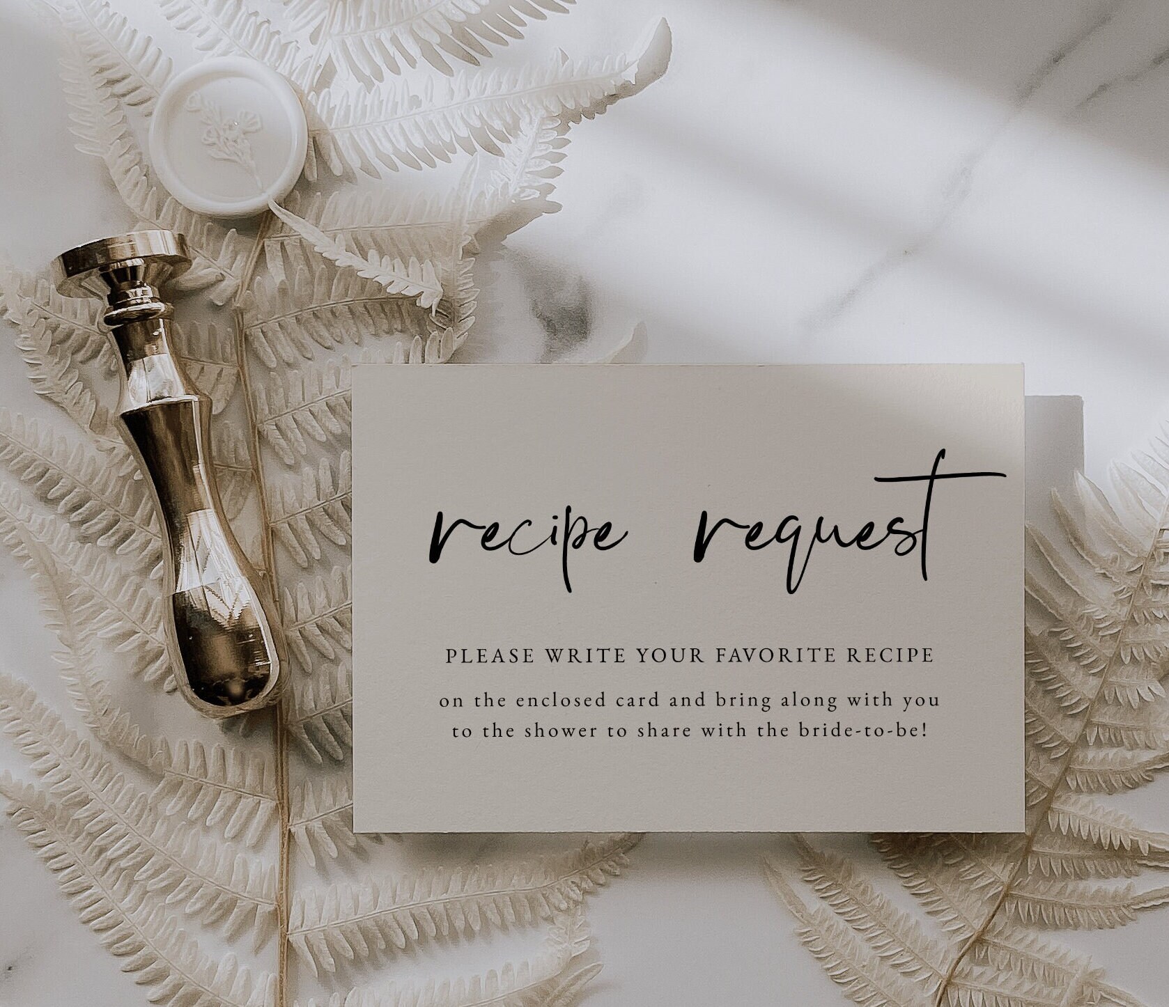 Bridal Shower Recipe Card & Recipe Request Template - Etsy
