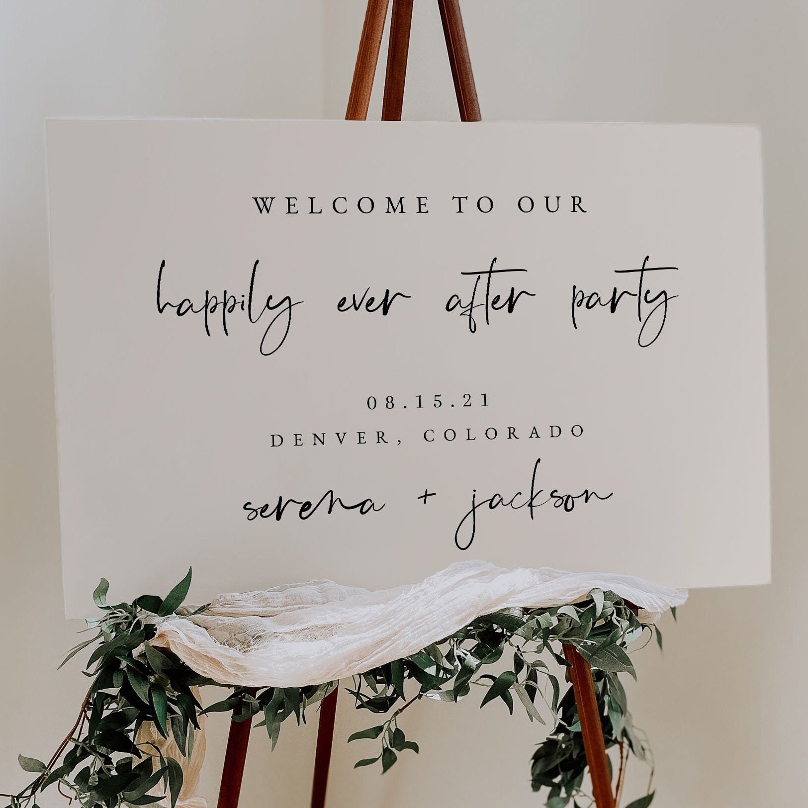 Happily Ever After Party Wedding Sign Template Wedding - Etsy
