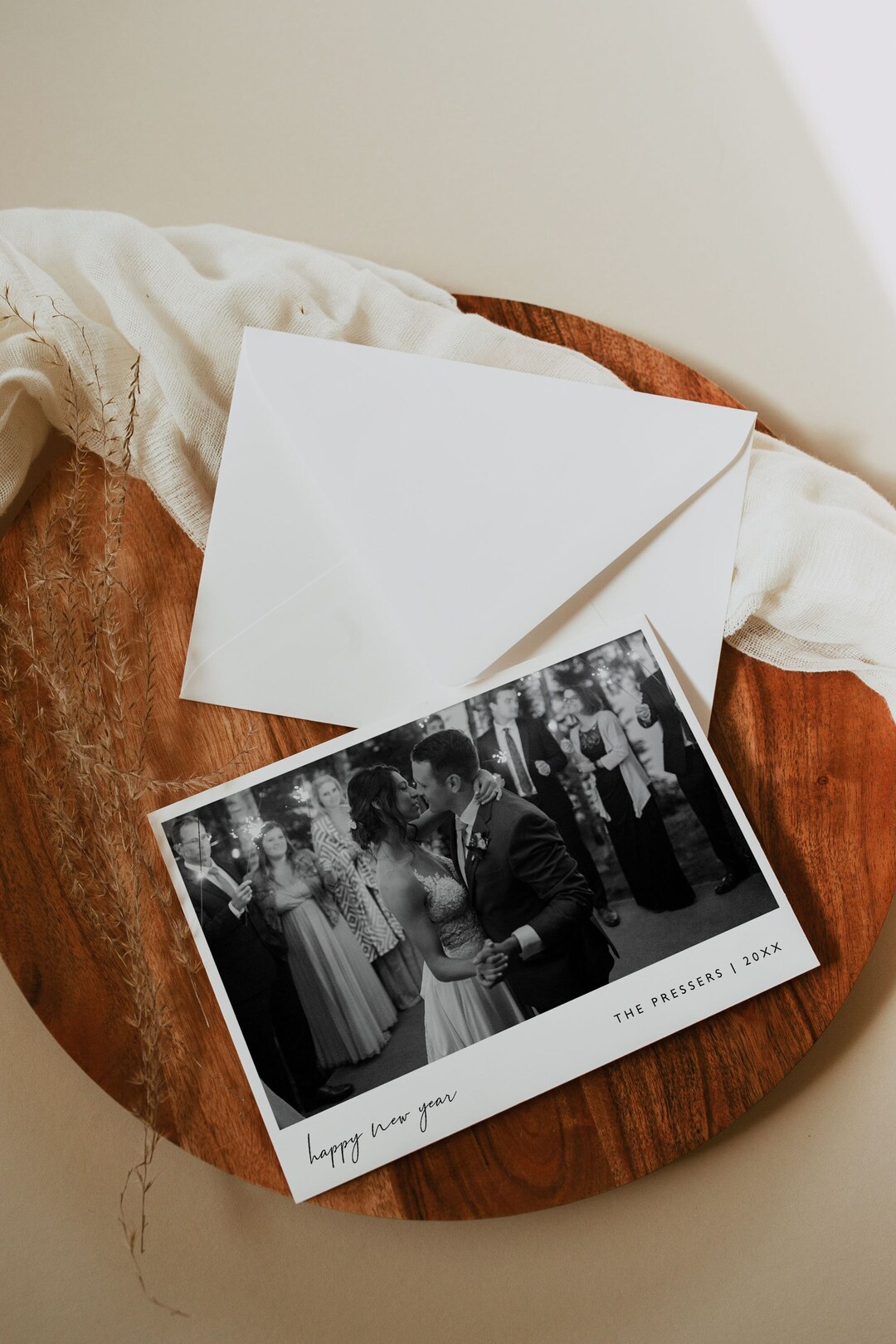 Family Photo New Years Card Template, Editable New Year Card ...