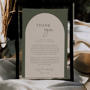 Boho Wedding Thank You Sign Template — Printable Thank You Sign — Green ...