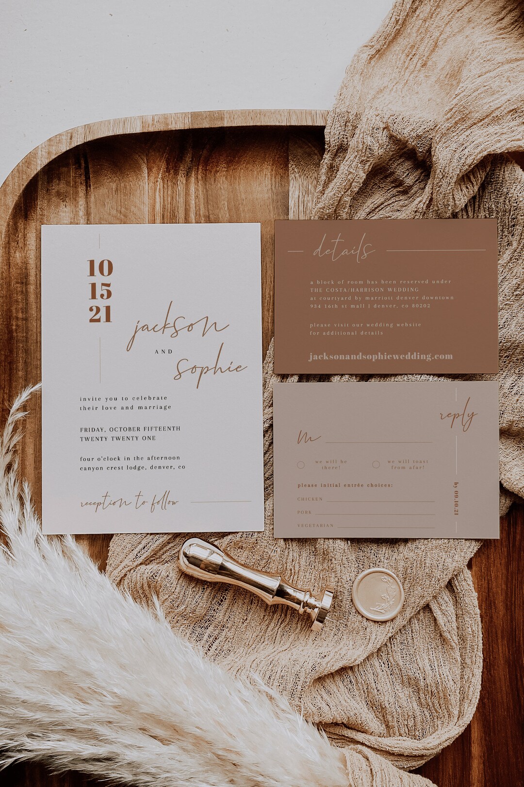 Rust Wedding Invitation Suite — Printable Desert Wedding Invitation ...