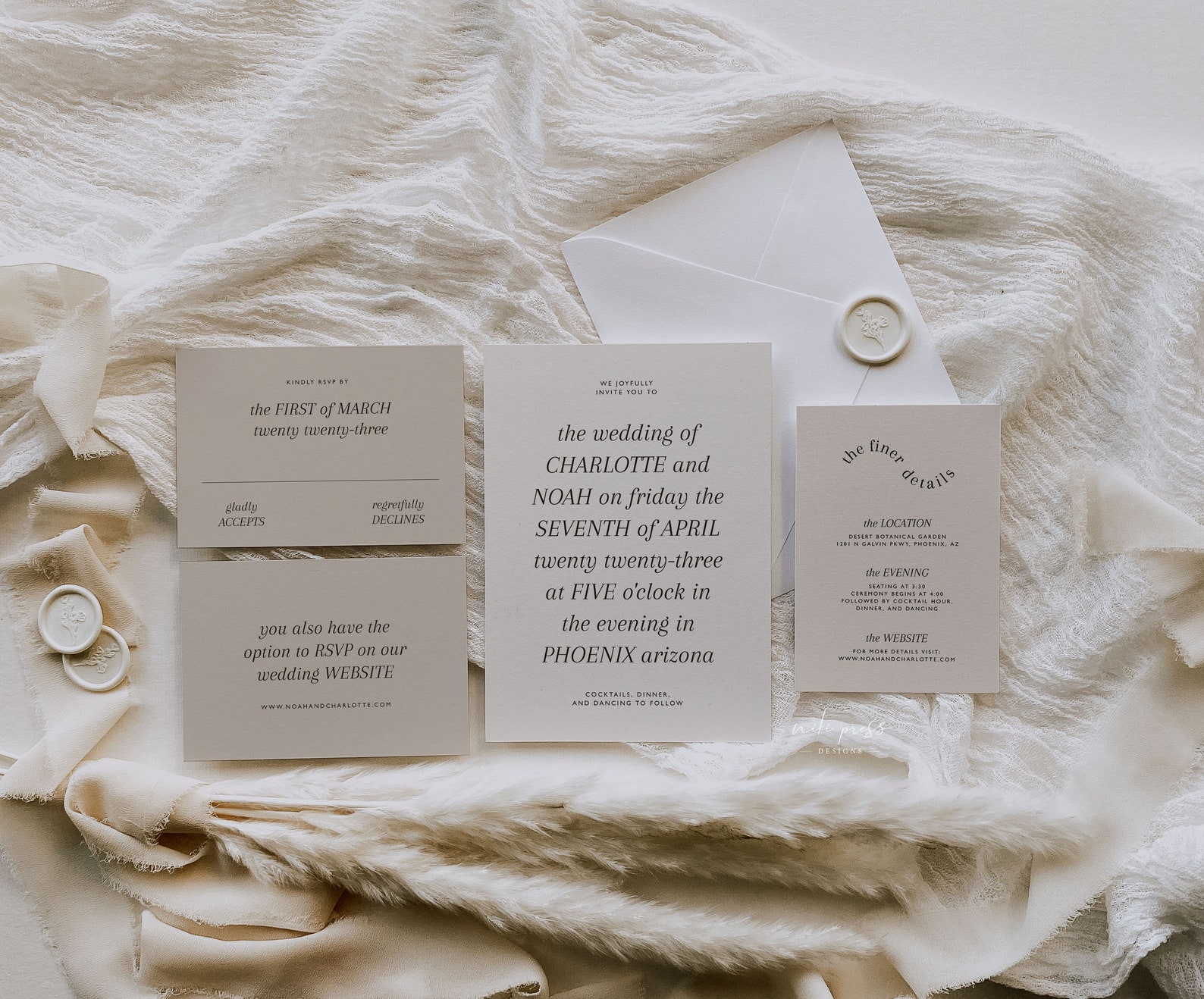 Modern Wedding Invitation Suite Template, Minimalist Wedding Invites ...