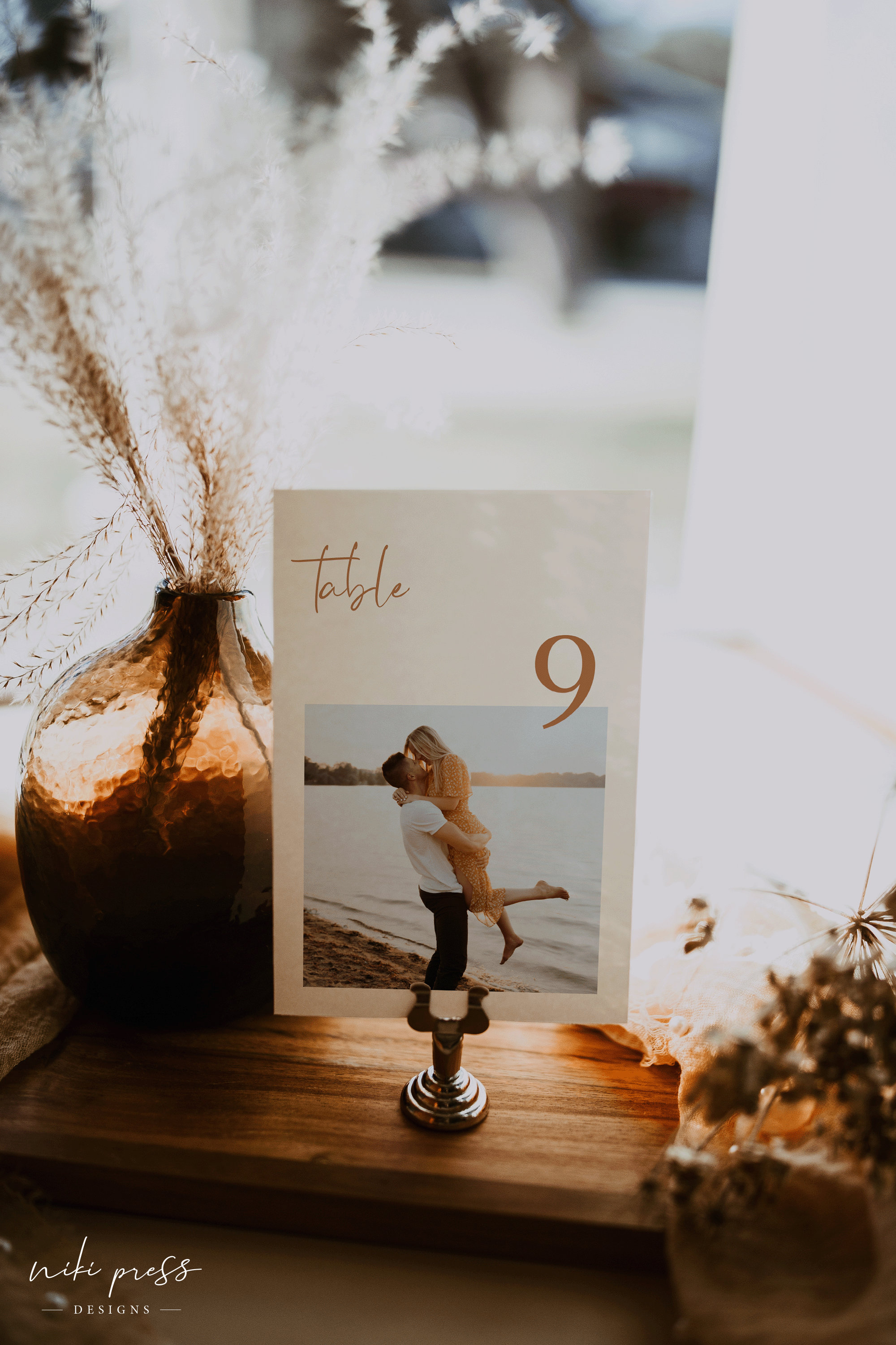 Desert Boho Table Numbers With Photos Template — Photo Table Number ...