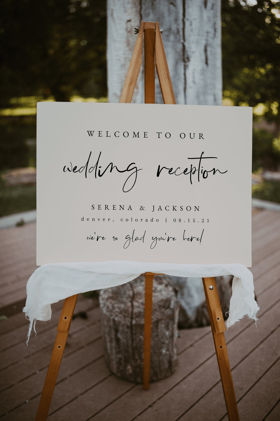 Wedding Reception Welcome Sign Template — Minimalist Boho Wedding Sign ...