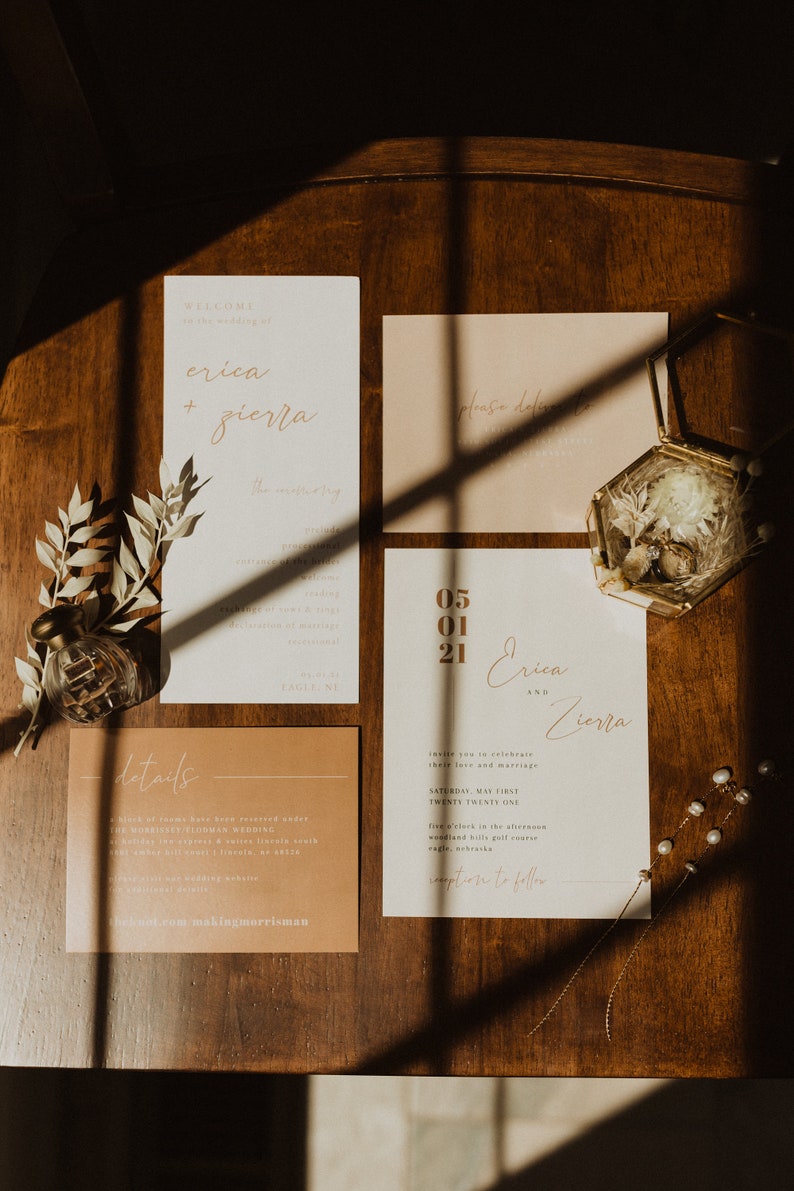 Rust Wedding Invitation Suite Printable Desert Wedding - Etsy