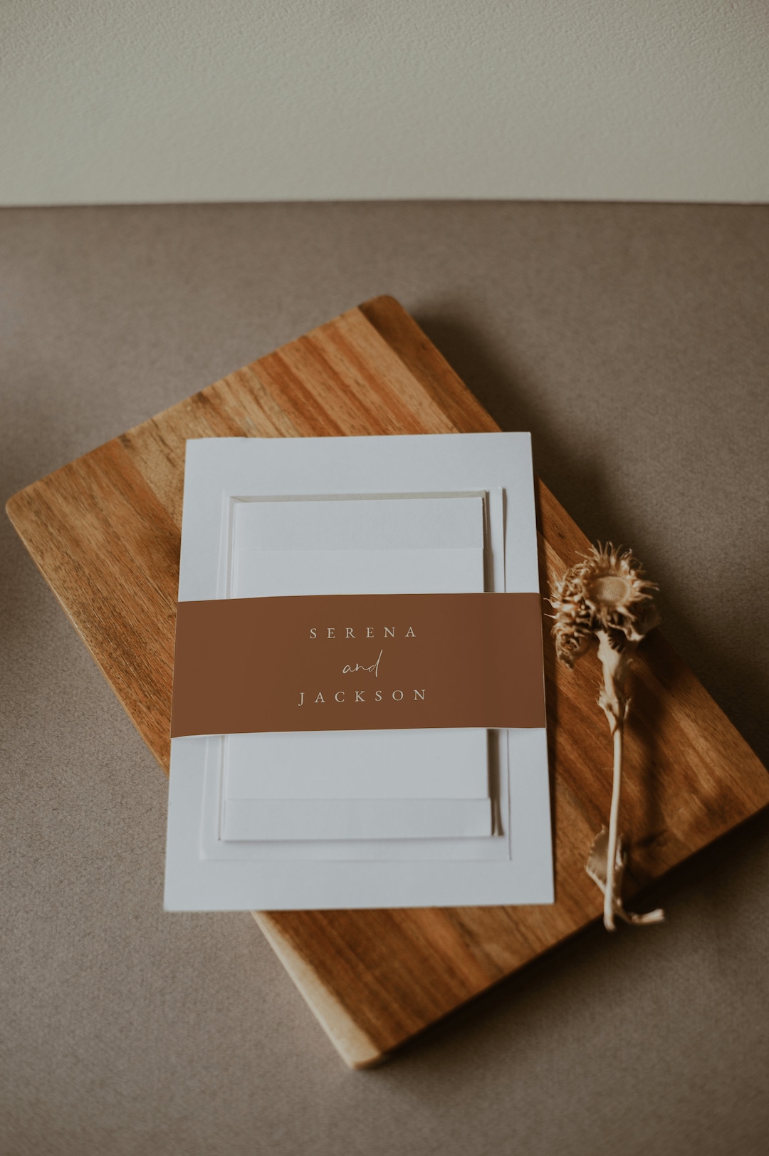 Wedding Invitation Belly Band Template — Earthy Wedding Invitation Band ...