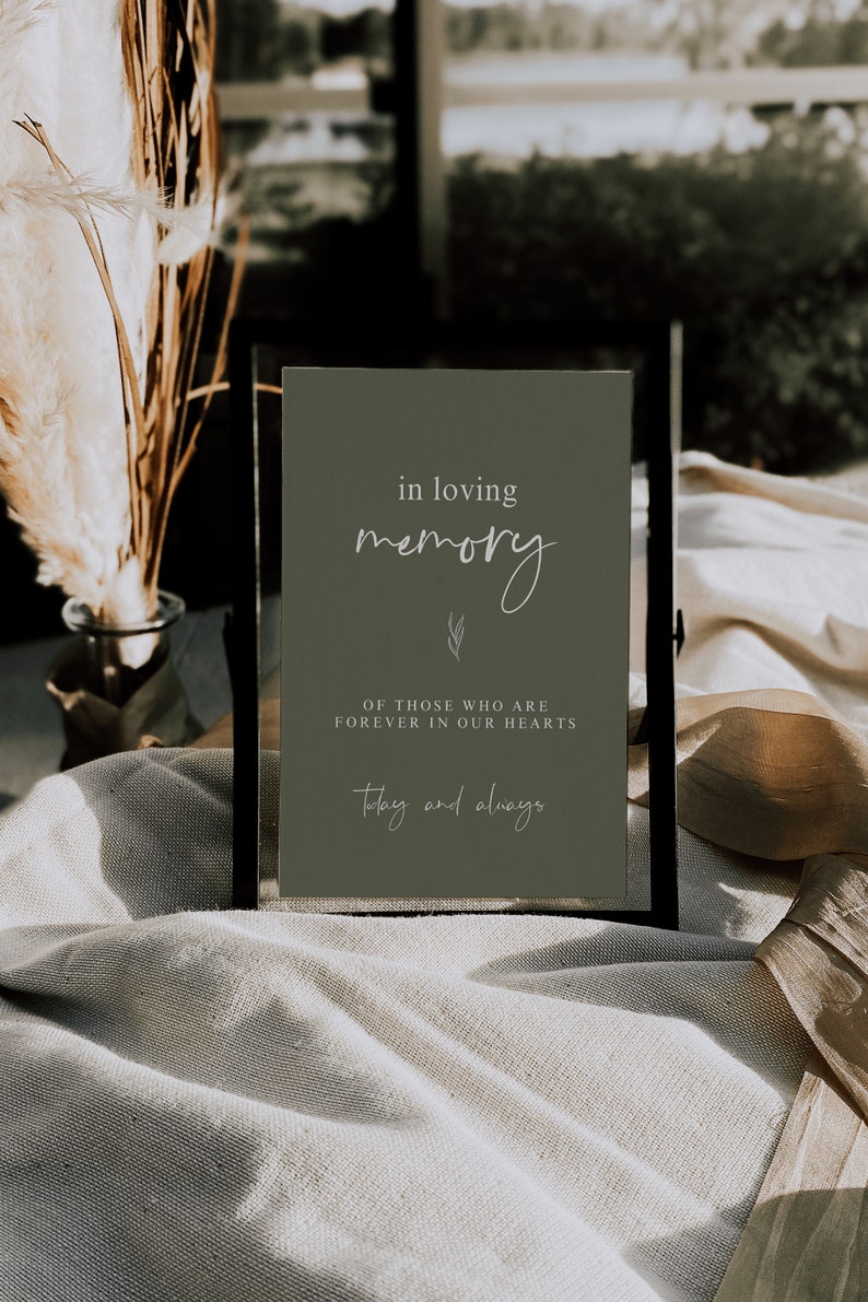 In Loving Memory Wedding Sign Template Green Wedding - Etsy