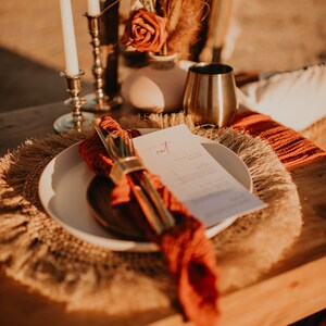 Rust Wedding Dinner Menu Template — Terracotta Wedding Menu — Editable ...