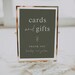 Earthy Olive Wedding Cards and Gifts Sign Template | Printable Cards ...
