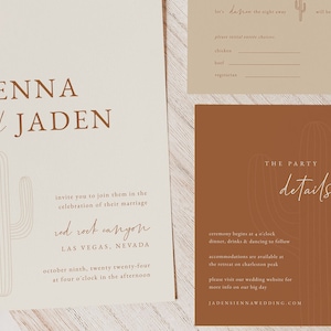 Desert Wedding Invitation Suite Template, Cactus Wedding Invitation ...
