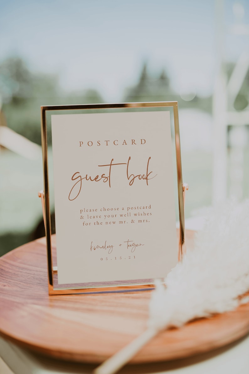 Desert Boho Postcard Guest Book Sign Template Guest Book - Etsy