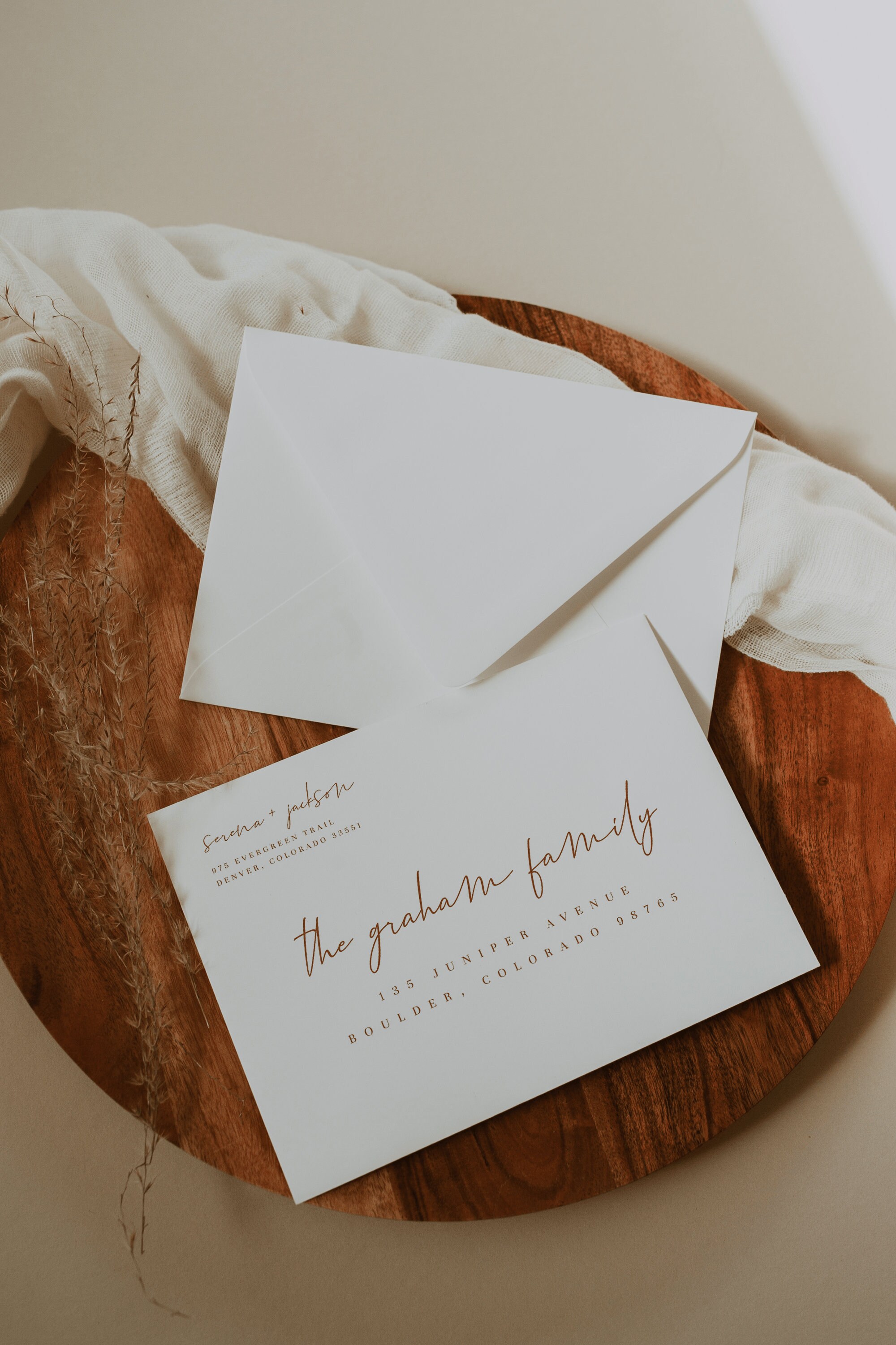 Terracotta Envelope Address Template Wedding Envelope - Etsy