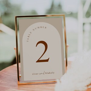Arched Minimalist Table Numbers Template — Boho Arch Wedding Table ...