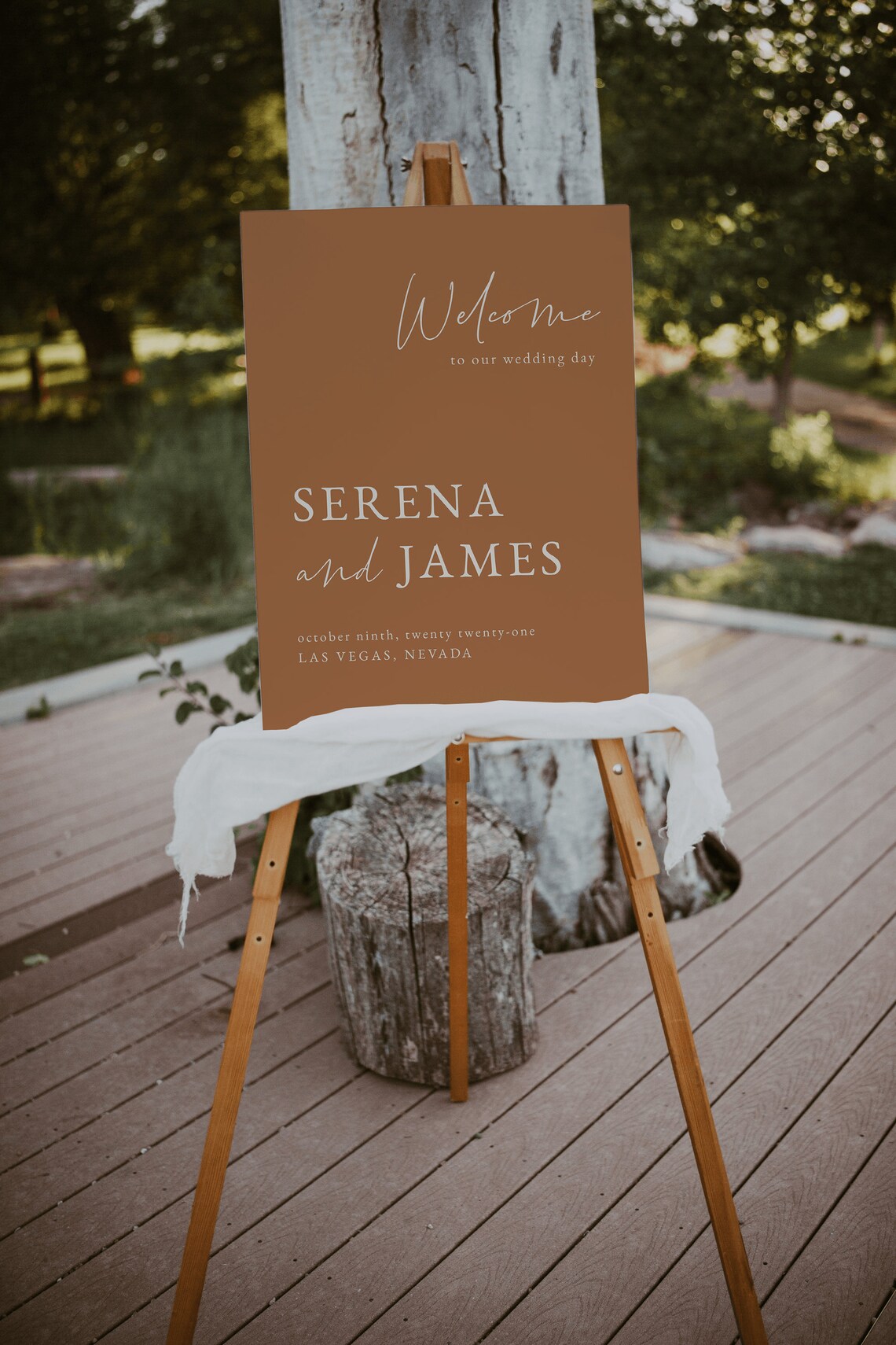 Desert Minimalist Wedding Welcome Sign Template Burnt Orange - Etsy