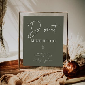 Donut Mind If I Do Sign Template | Donut Favor Wedding Sign | Donut Bar ...