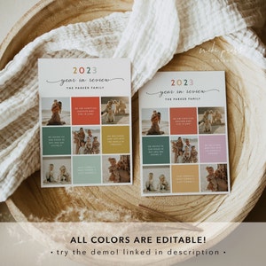 Year in Review Template, Fun Modern Christmas Card, Year in Review ...