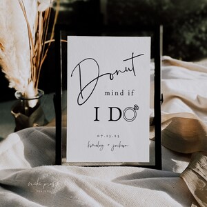 Donut Mind If I Do Sign Template Donut Favor Wedding Sign Donut Bar ...