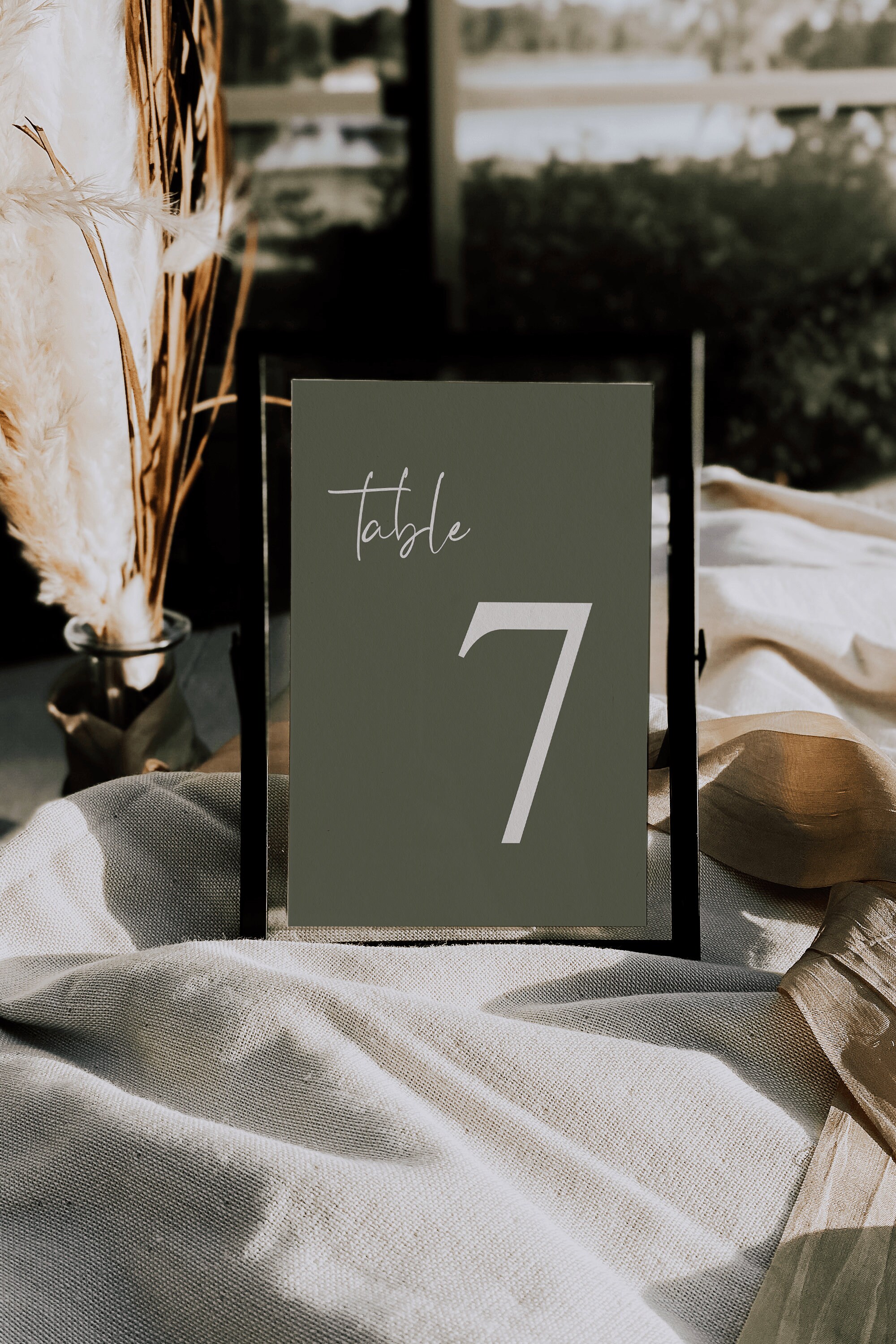 Earthy Olive Table Numbers Template Green Wedding Table | Etsy