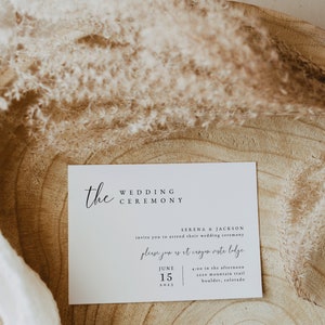 Minimalist Wedding Ceremony Insert Card Template | Printable Wedding ...