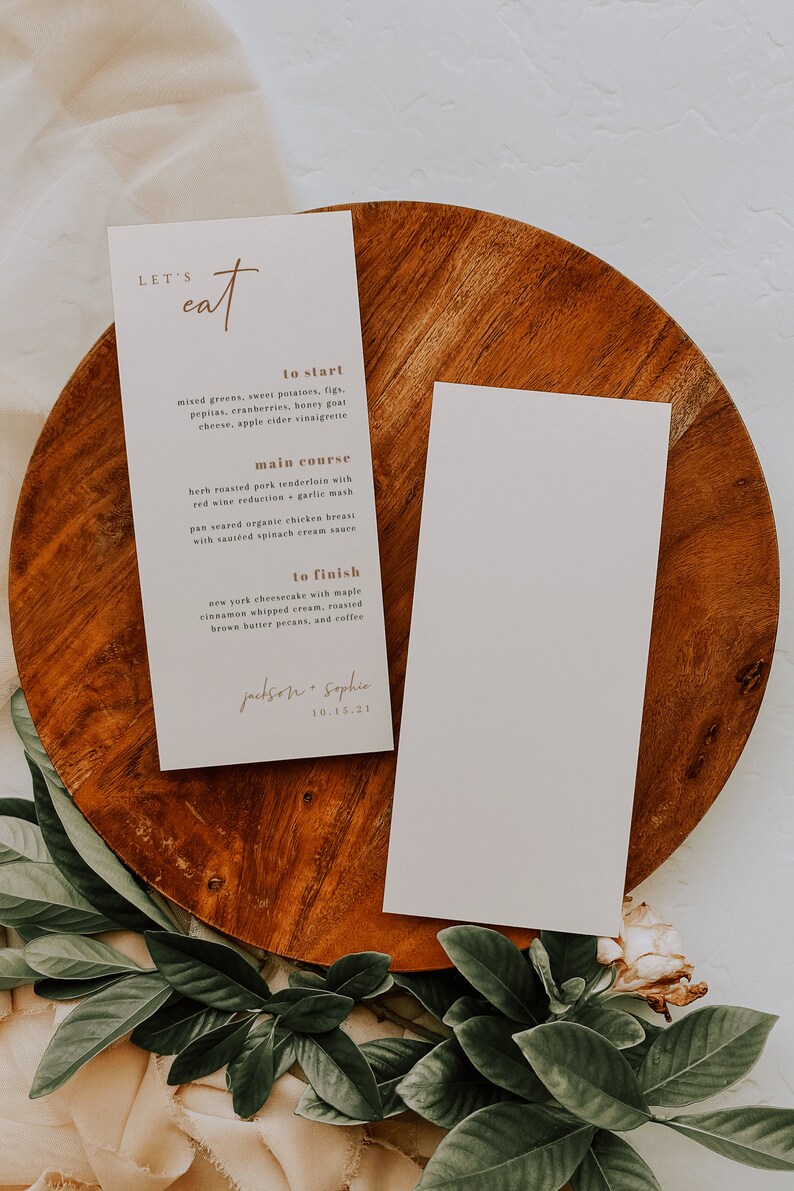 Rust Wedding Dinner Menu Template Modern Boho Dinner Menu - Etsy