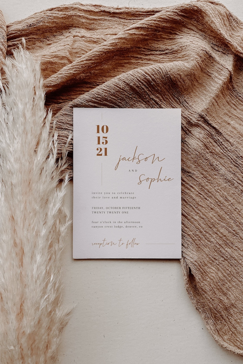 Rust Wedding Invitation Template Terracotta Wedding - Etsy