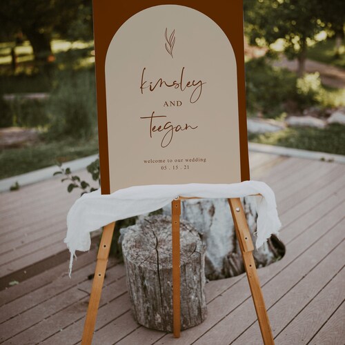Terracotta Wedding Welcome Sign Template Modern Minimalist - Etsy