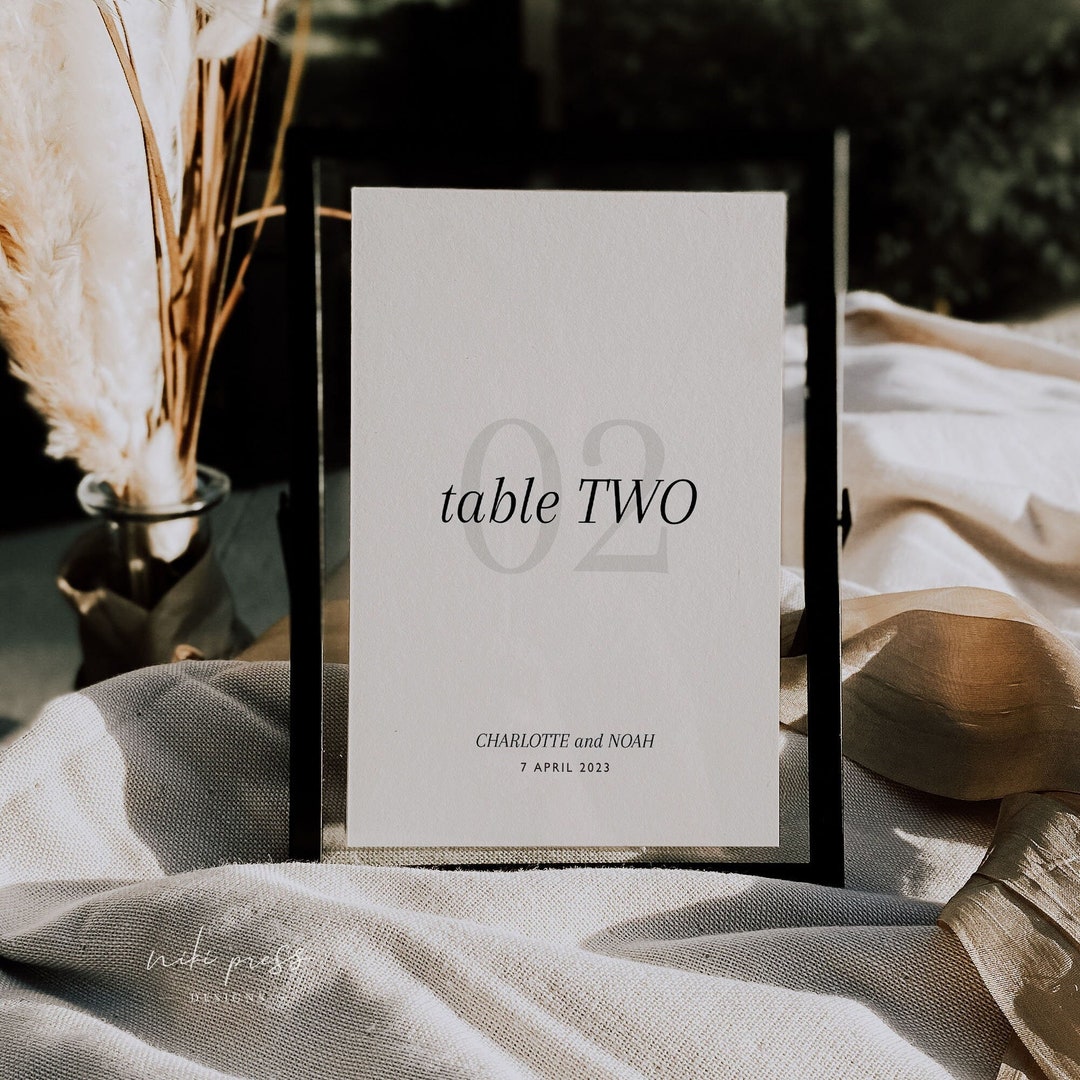 Modern Table Numbers Template, Printable Wedding Table Numbers ...