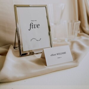 Modern Minimalist Table Numbers Template, Printable Wedding Table ...