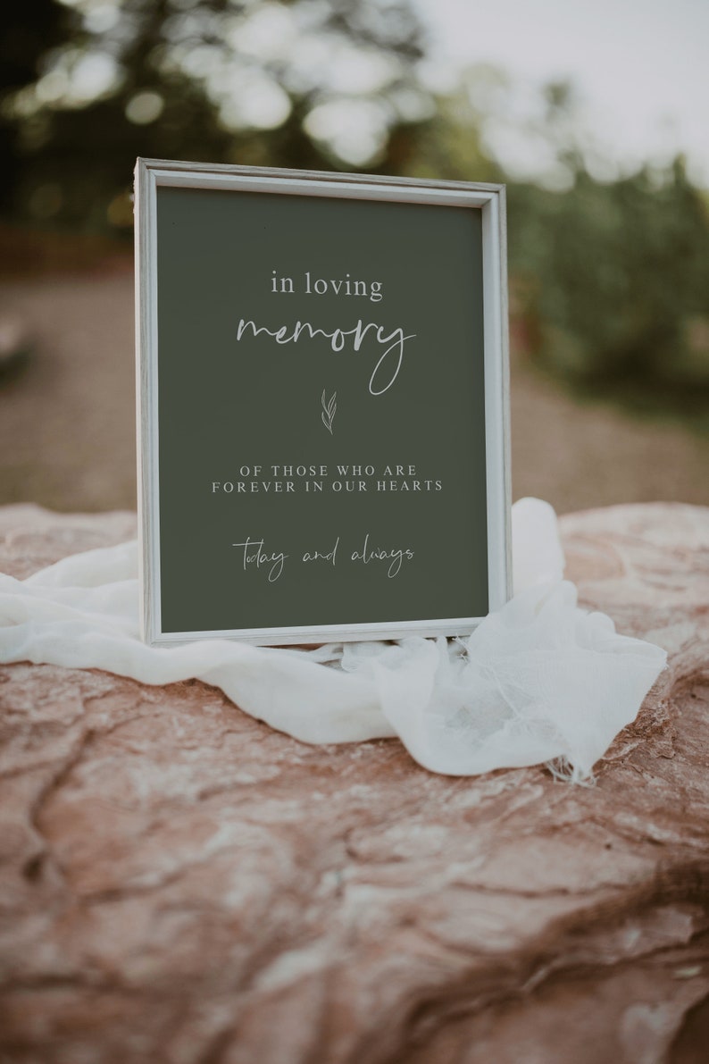 In Loving Memory Wedding Sign Template Green Wedding - Etsy