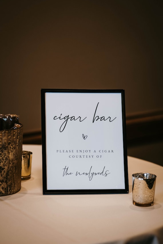 Cigar Bar Wedding Sign Template Printable Wedding Cigar Sign - Etsy