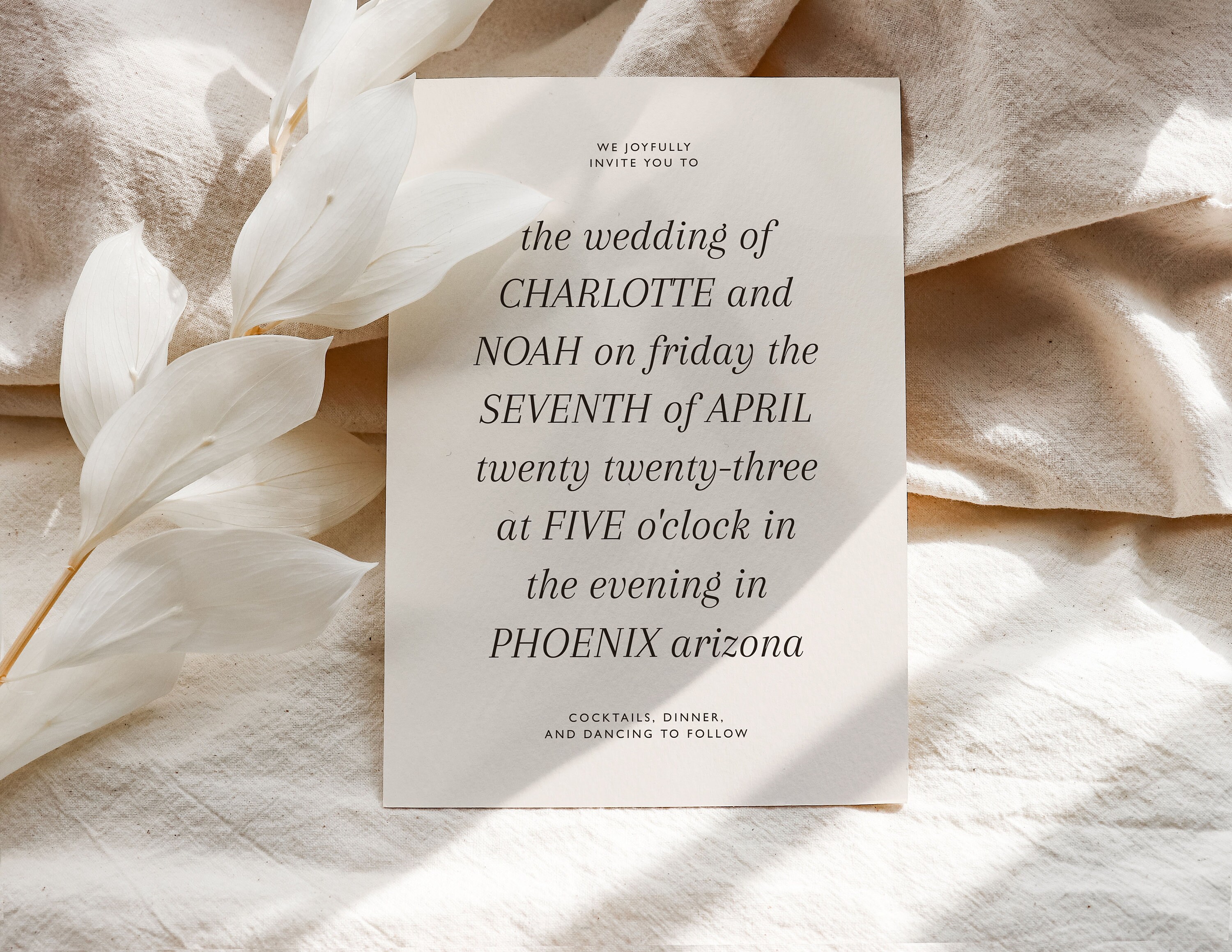 Modern Wedding Invitation Suite Template, Minimalist Wedding Invites ...